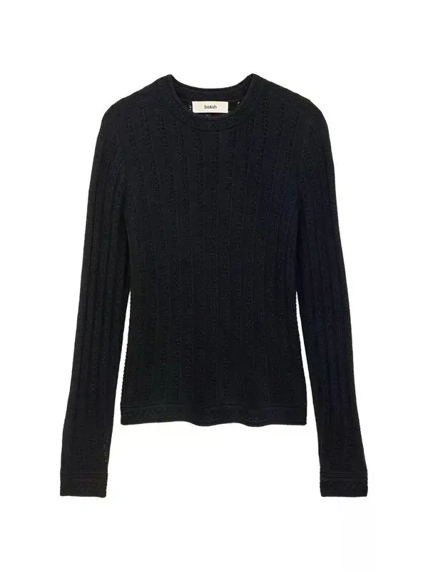 Ba&sh Dakar Pointelle-knit Long-sleeve Sweater