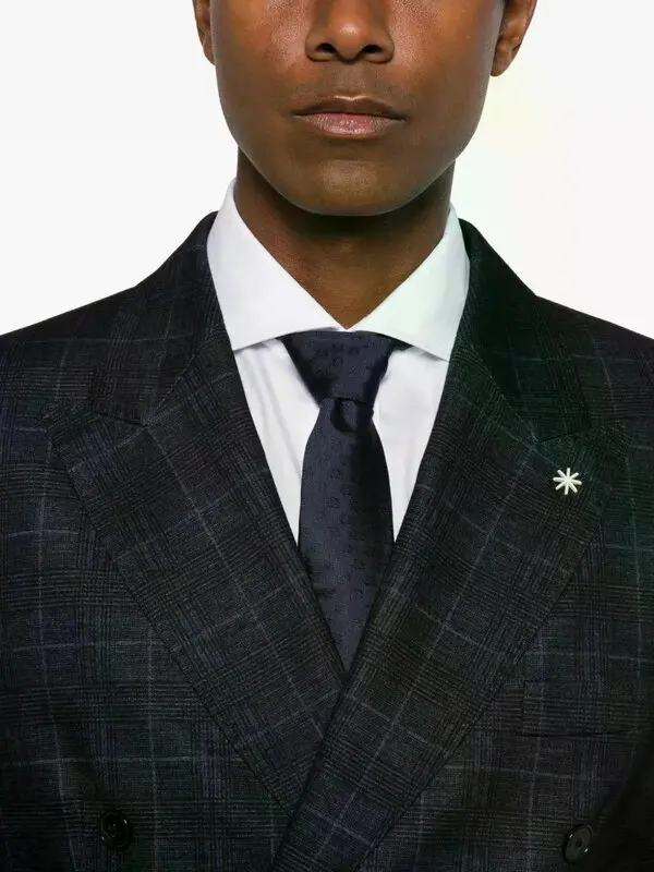MANUEL RITZ Check-pattern Double-breasted Suit