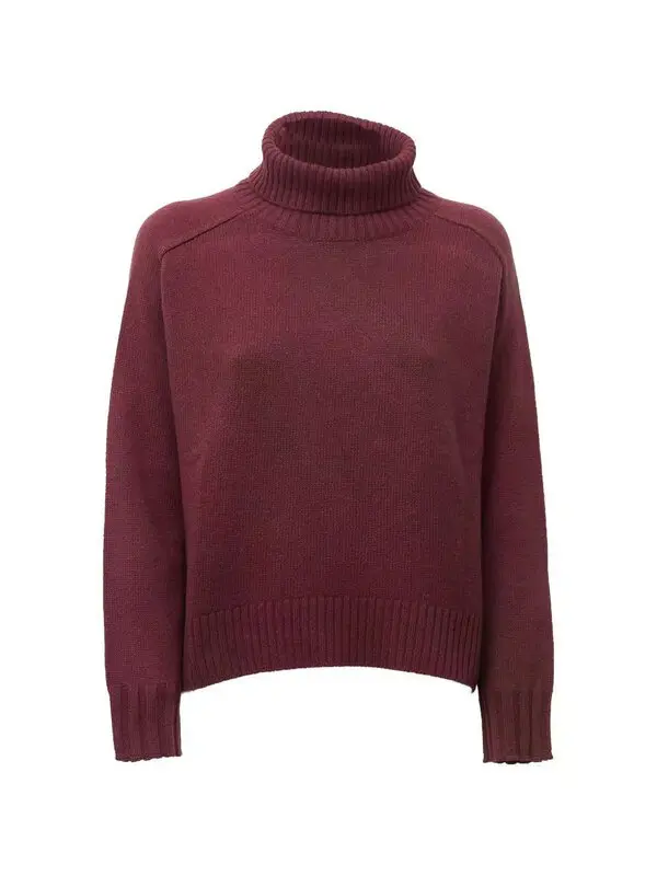 BEYOU Roll-neck Cashmere Sweater - Pink