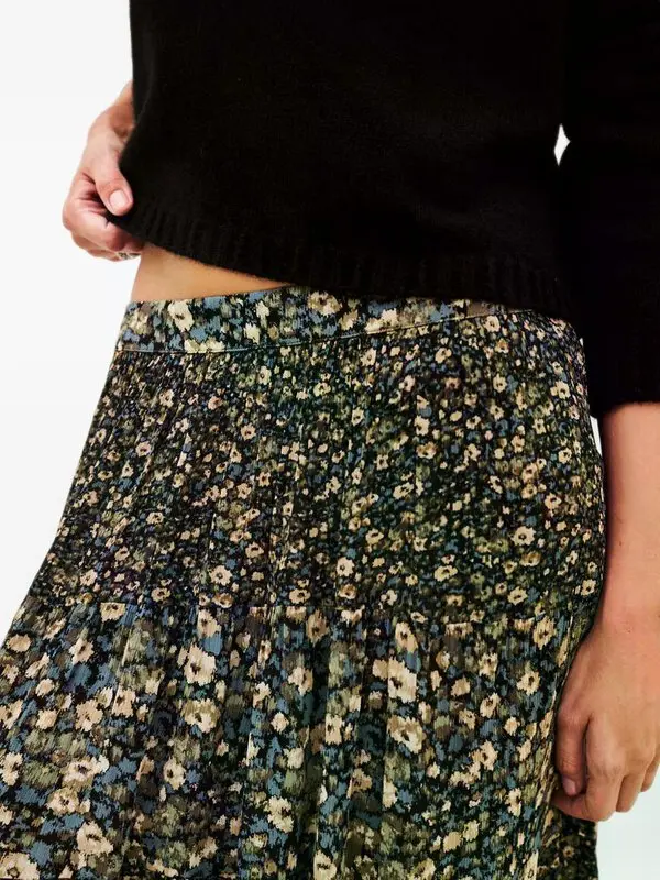 Ba&sh Kara Floral-print Tiered Maxi Skirt