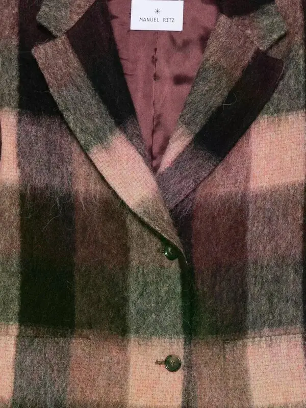 MANUEL RITZ Check-pattern Buttoned Coat