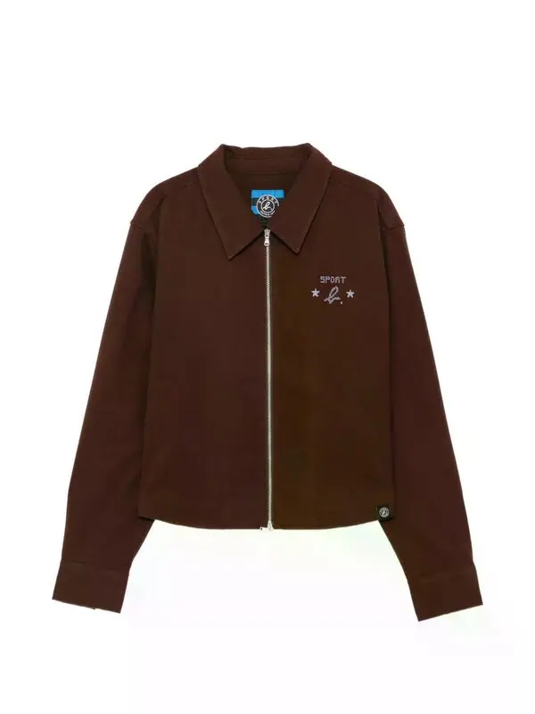 AGNES B. Flannel-blend Zip-up Shirt Jacket