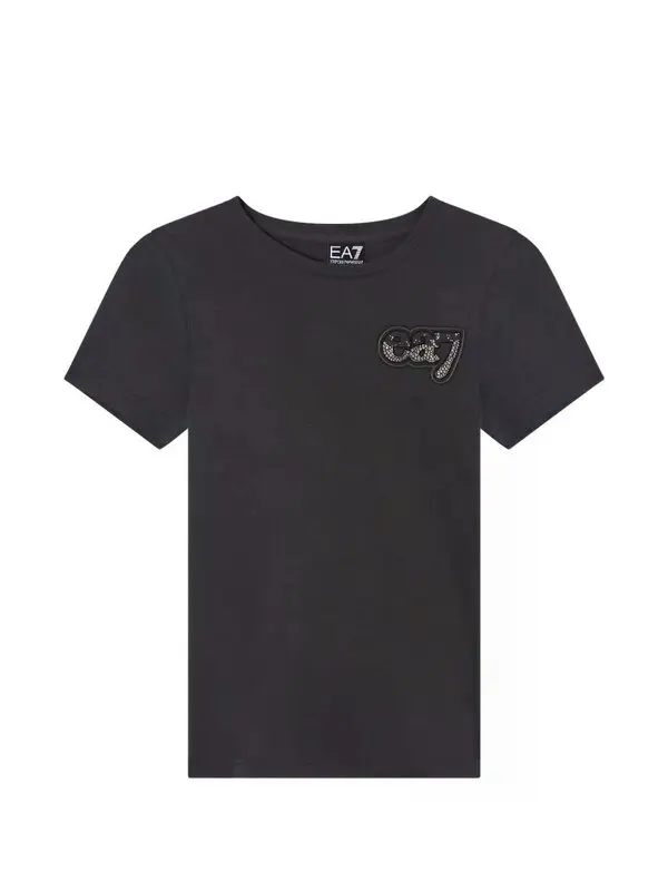 EA7 Rhinestone-embellished Logo-patch T-shirt