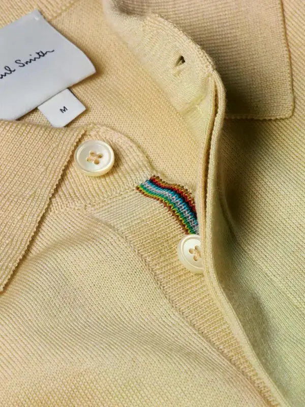 Paul Smith Beige Washable Merino Wool Polo Shirt
