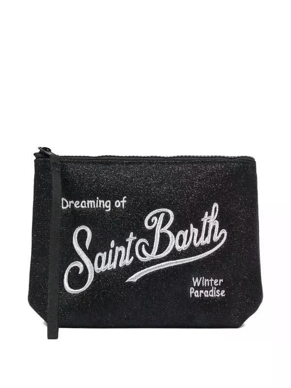 MC2 SAINT BARTH Aline Glitter-effect Embroidered Clutch Bag