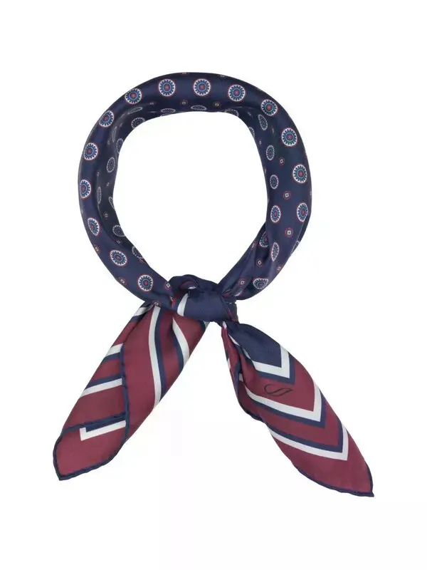 ELIZABETTA Aldo Medallion-print Striped-border Scarf