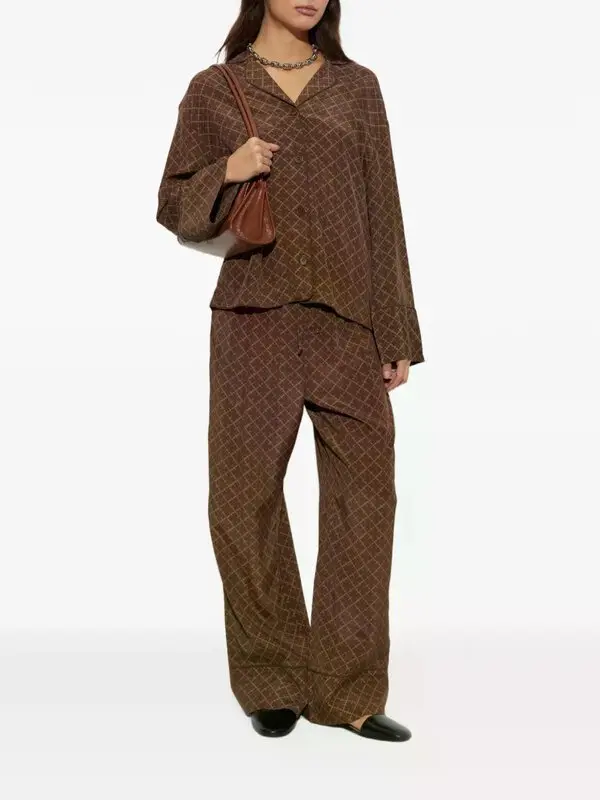 BY MALENE BIRGER Margaret Geometric-print Shirt - Brown