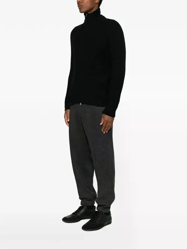 LUIGI GENTILE Ribbed-knit Zip-up Cardigan