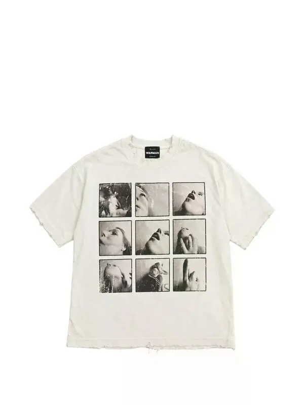 WARMAN Photographic-print Distressed T-shirt