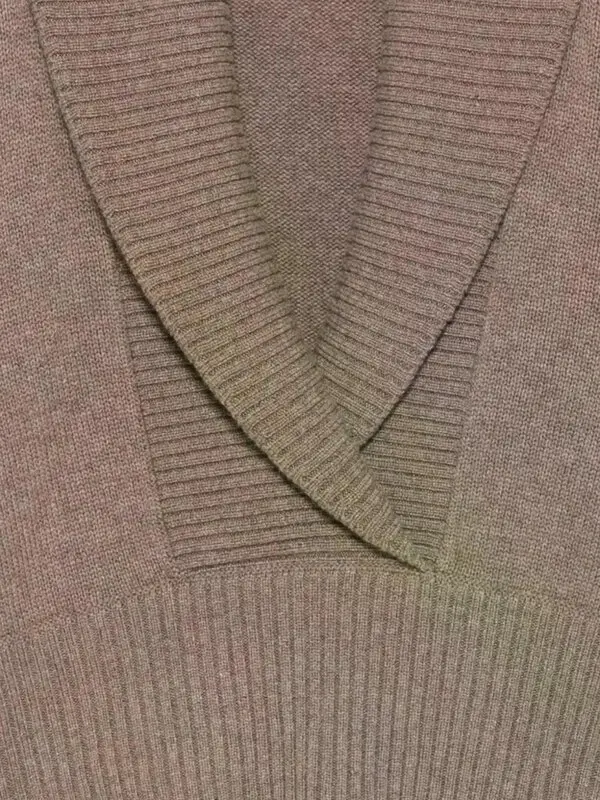 VANISE Shawl-collar Ribbed-trim Sweater