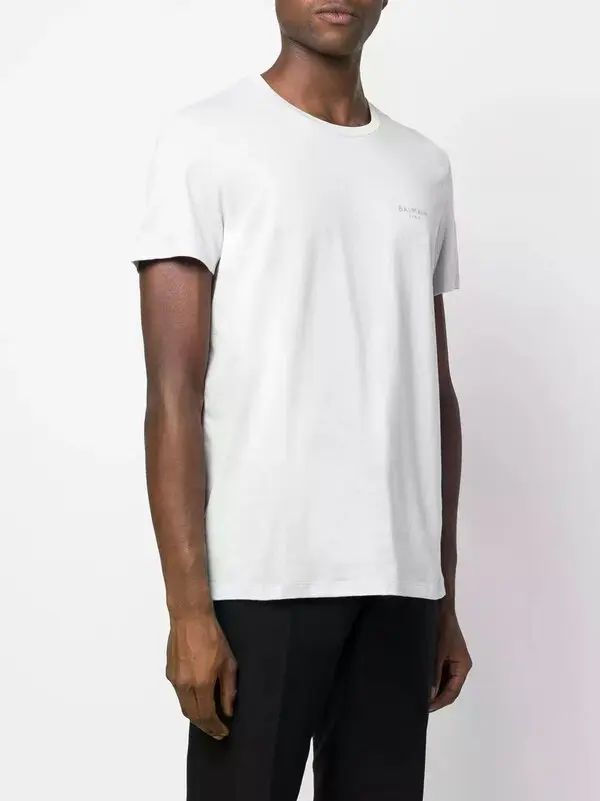 Balmain Flocked-logo Organic-cotton T-shirt