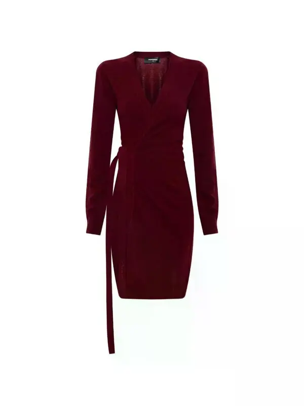 Dsquared2 Waist-tie Wrap Mini Dress - Red