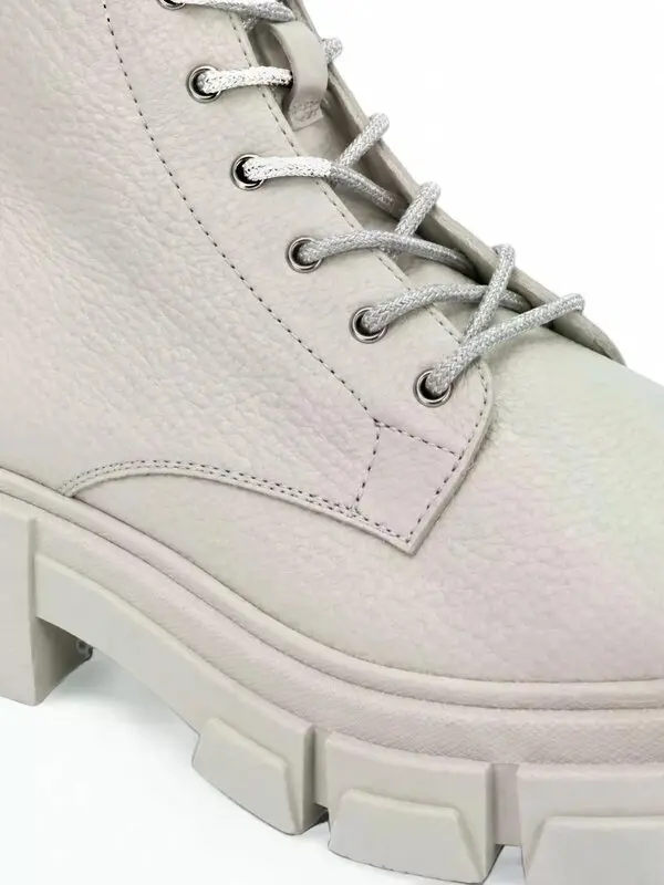Philipp Plein Leather Boots Deer Print Laces Strass