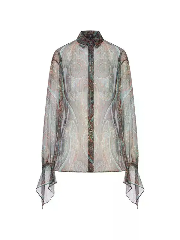 Etro Paisley-print Silk Shirt - Grey
