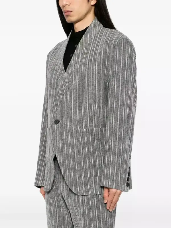 TESSITURA BODY COUTURE Striped Collarless Blazer