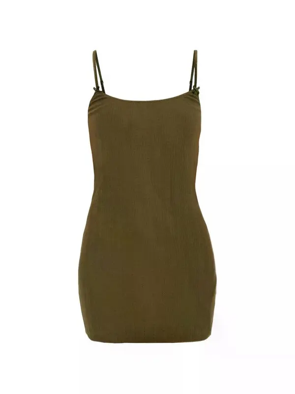 MAISON MARGIELA Pointelle-knit Bow-detail Slip Dress - Green
