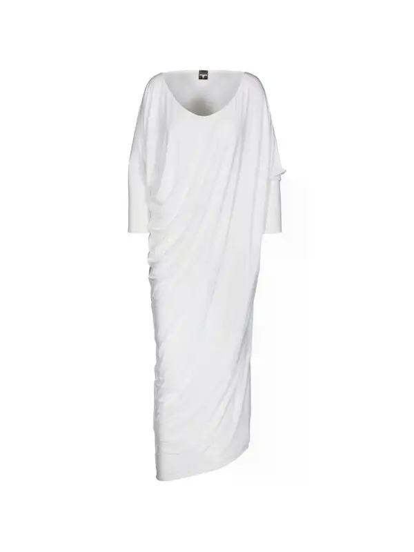 TESSITURA BODY COUTURE Draped Oversized Asymmetric Maxi Dress - White