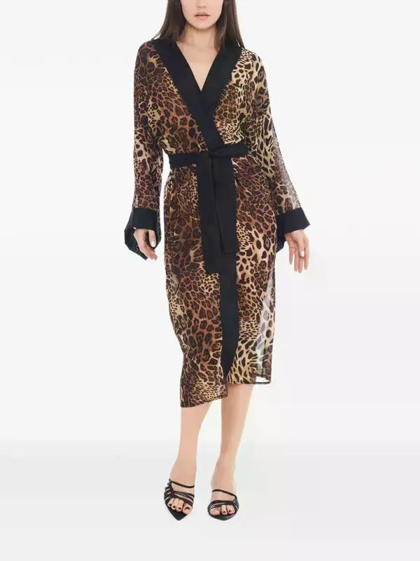 TESSITURA Leopard-print Midi Robe