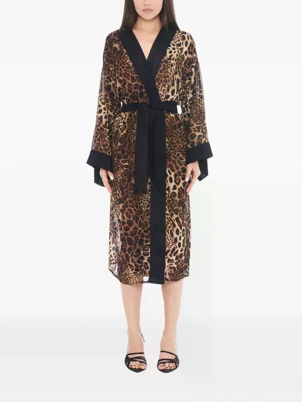 TESSITURA Leopard-print Midi Robe