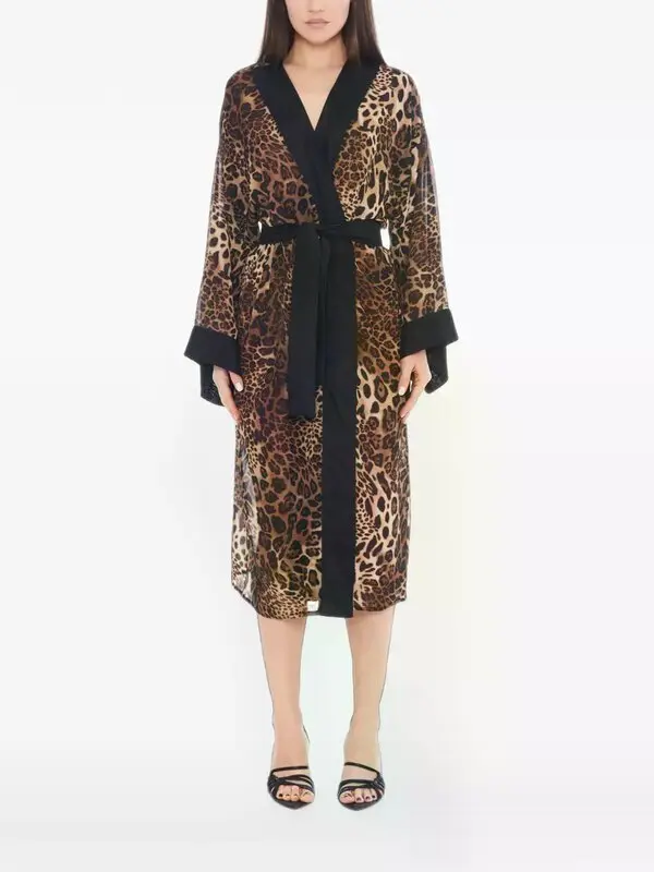 TESSITURA Leopard-print Midi Robe