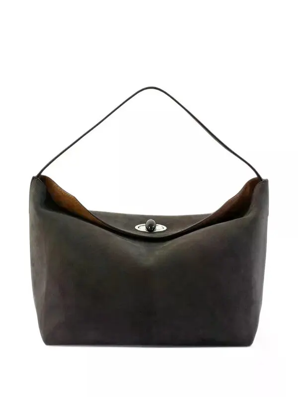 Christopher Esber Turnlock Suede Shoulder Bag