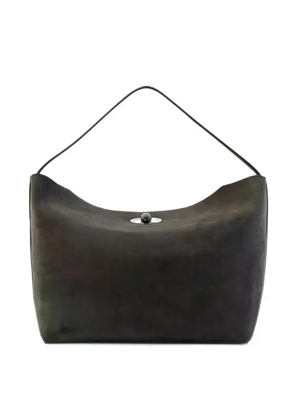 Christopher Esber Turnlock Suede Shoulder Bag