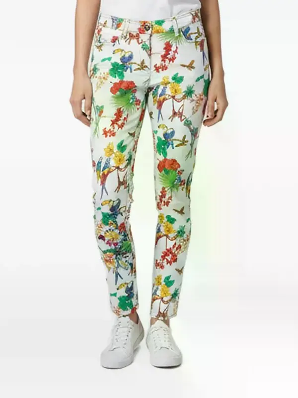 Etro Tropical Parrot-print Jeans