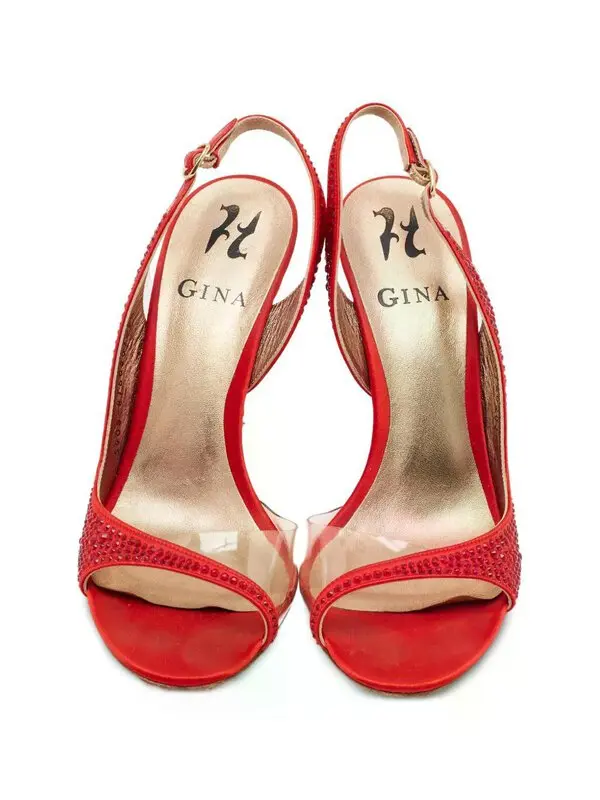 GINA Crystal-embellished Slingback Sandals