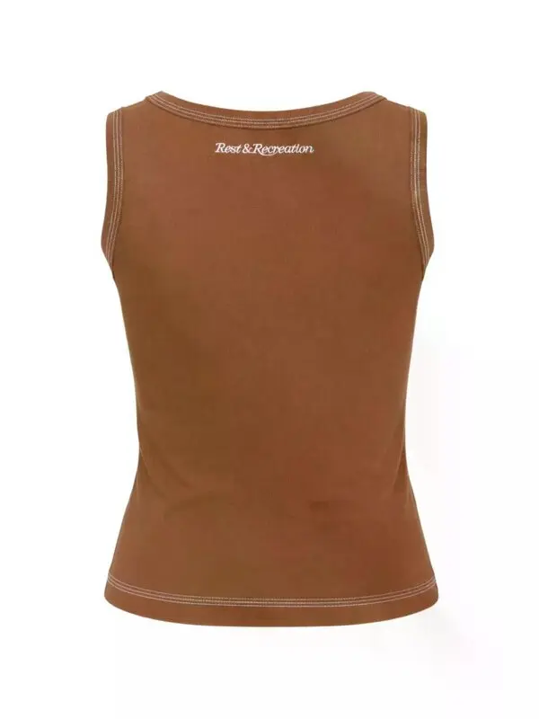 REST & RECREATION Logo-print Contrast-stitch Tank Top