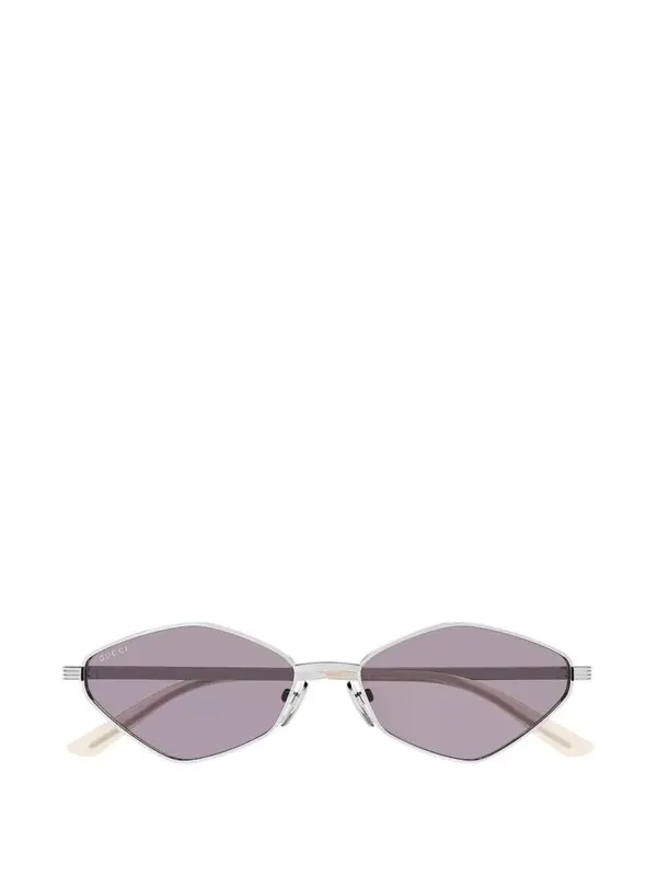 Gucci Gg2222s Geometric-frame Sunglasses - Silver