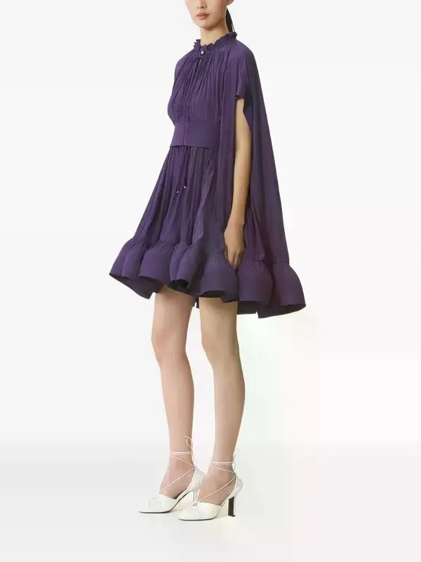 LANVIN Pleated Ruffled Mini Dress