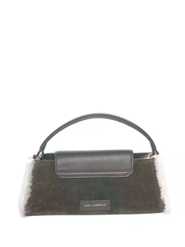 Karl Lagerfeld Mini K/signature Shearling-trim Crossbody Bag - Brown