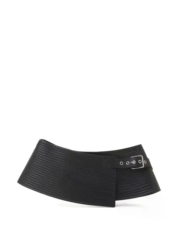 LANVIN Quilted Buckle-fastening Leather Belt