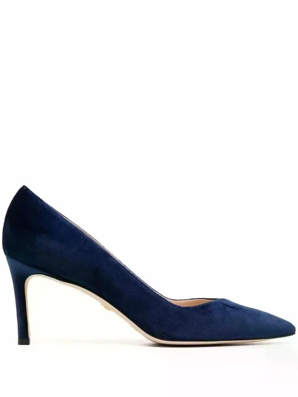 STUART WEITZMAN Pointed Velvet 90mm Pumps - Blue