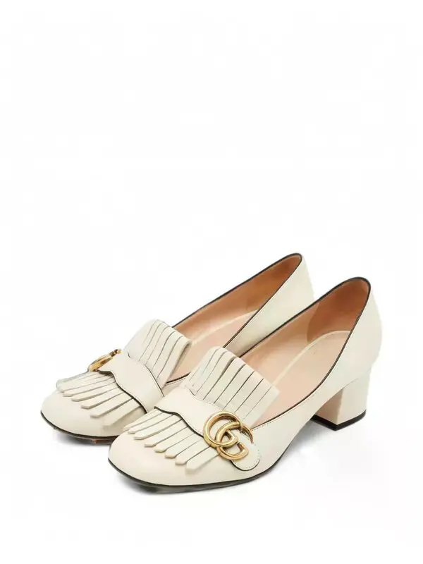 Gucci Gg Marmont Fringed Pumps - Neutrals