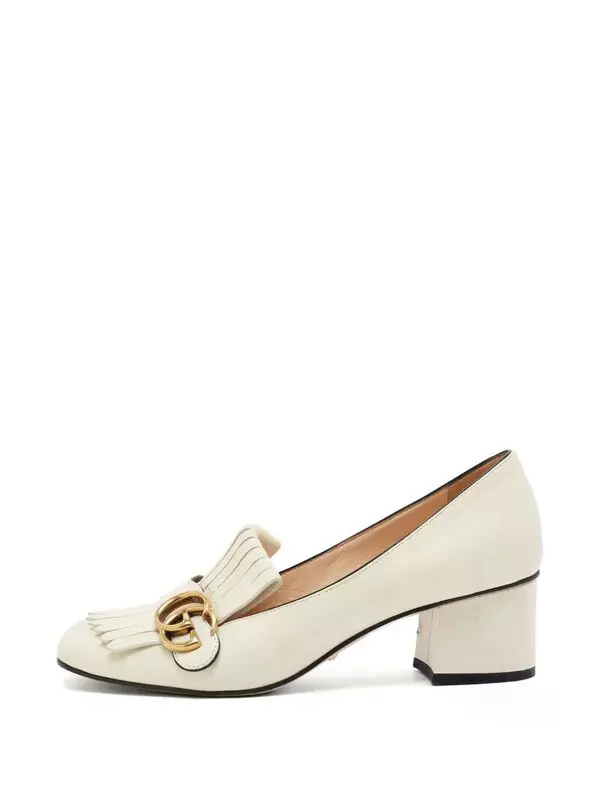 Gucci Gg Marmont Fringed Pumps - Neutrals