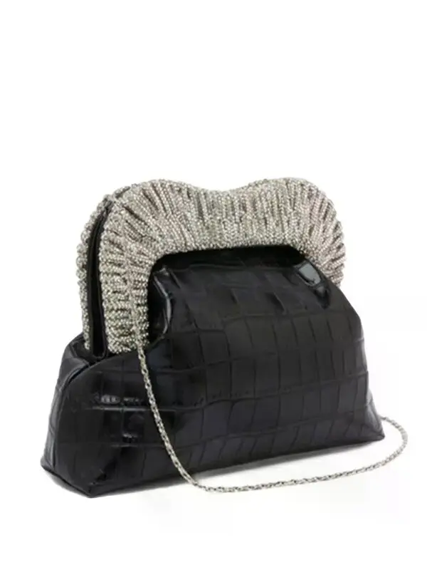 TWENTY FOURHAITCH Croc-effect Crystal-embellished Clutch Bag