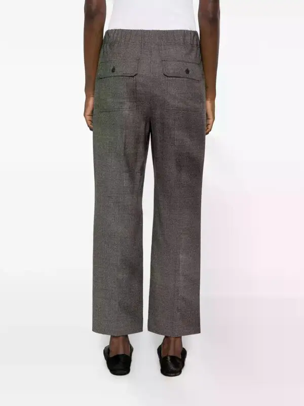 Max Mara Micro-check Elasticated-waist Straight Trousers