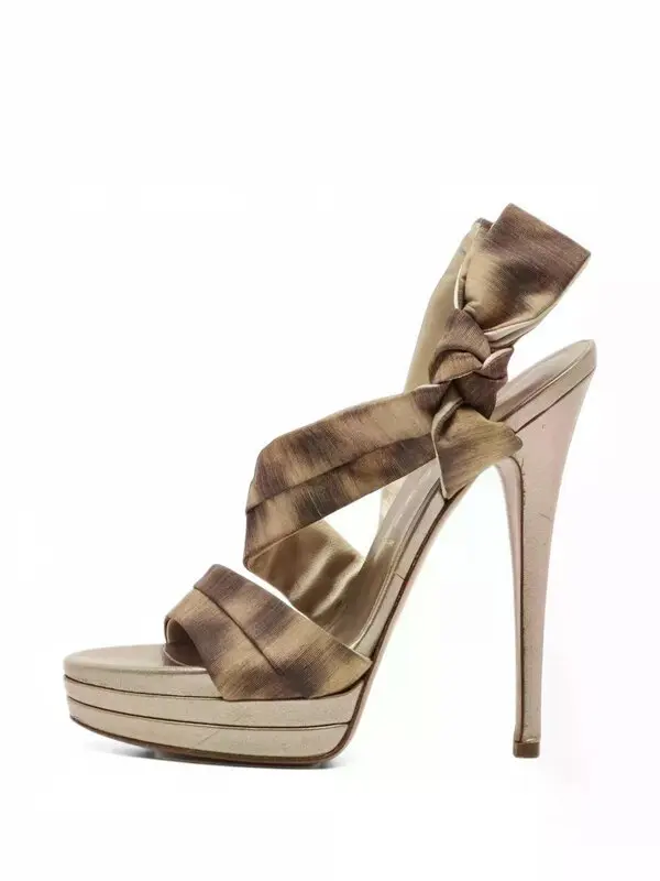 Casadei Bow-knot Platform Heeled Sandals - Brown