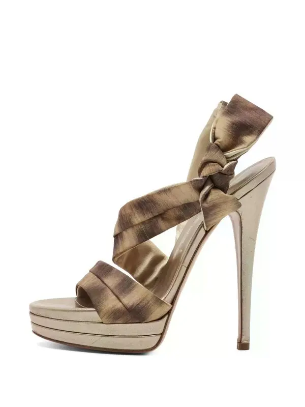 Casadei Bow-knot Platform Heeled Sandals - Brown