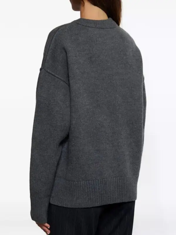 AMI Paris Crewneck Wool Sweater With De Coeur