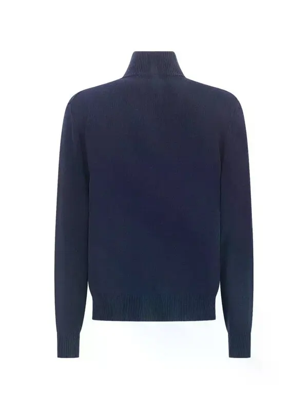 JACOB COHЁN Quarter-zip Knitted Sweater - Blue
