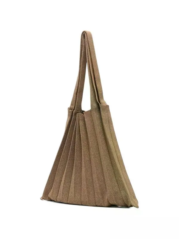 PLEATSMAMA Pleated Glitter-effect Shoulder Bag