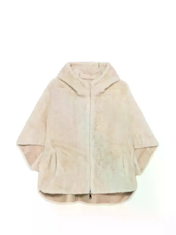 ZOE PARIS Hooded Reversible Jacket - Neutrals