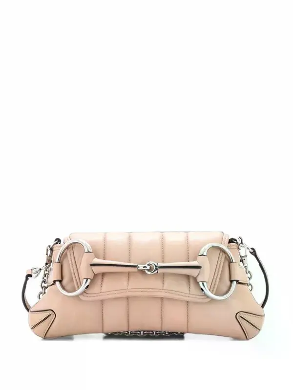 Gucci Horsebit Chain Vertical Quilted Leather Small Shoulder Bag - Pink
