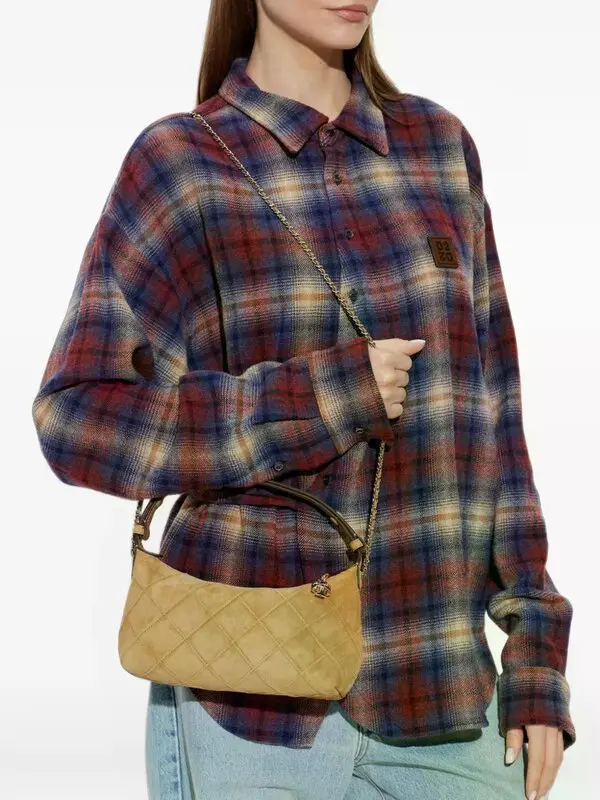 Tory Burch Fleming Suede Pochette - Neutrals