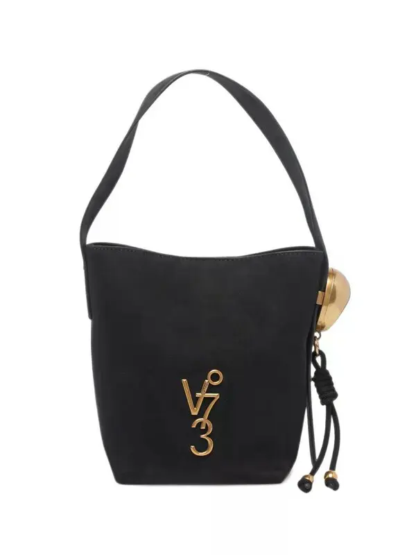 V°73 Azzurrite Logo-plaque Bucket Bag - Black