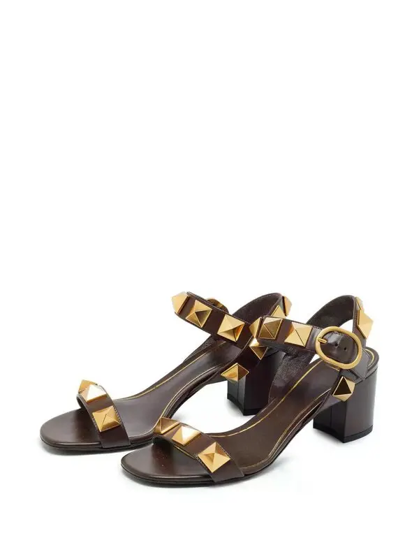 Valentino Garavani Roman Stud Ankle Strap Sandals - Brown