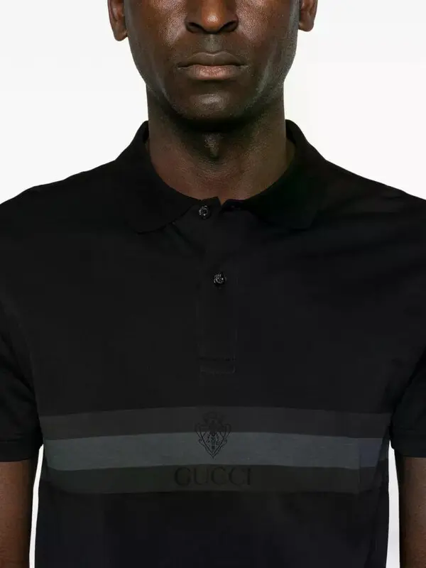 Gucci Logo-print Striped Polo Shirt