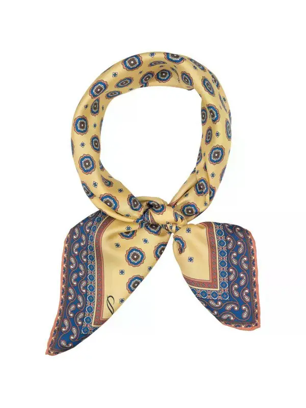 ELIZABETTA Orsini Medallion-print Neckerchief - Neutrals